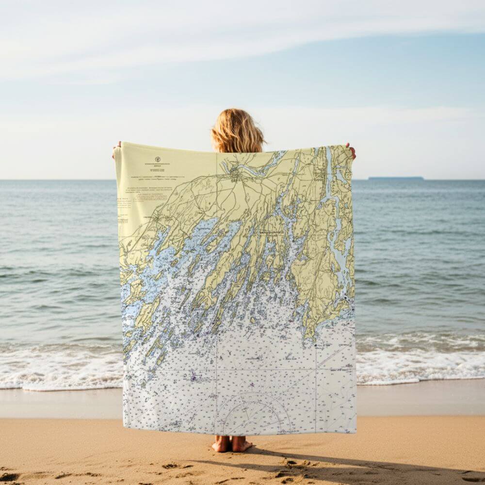 Nautical Maps Decor | Nautical Chart Blankets & Artwork | New England ...