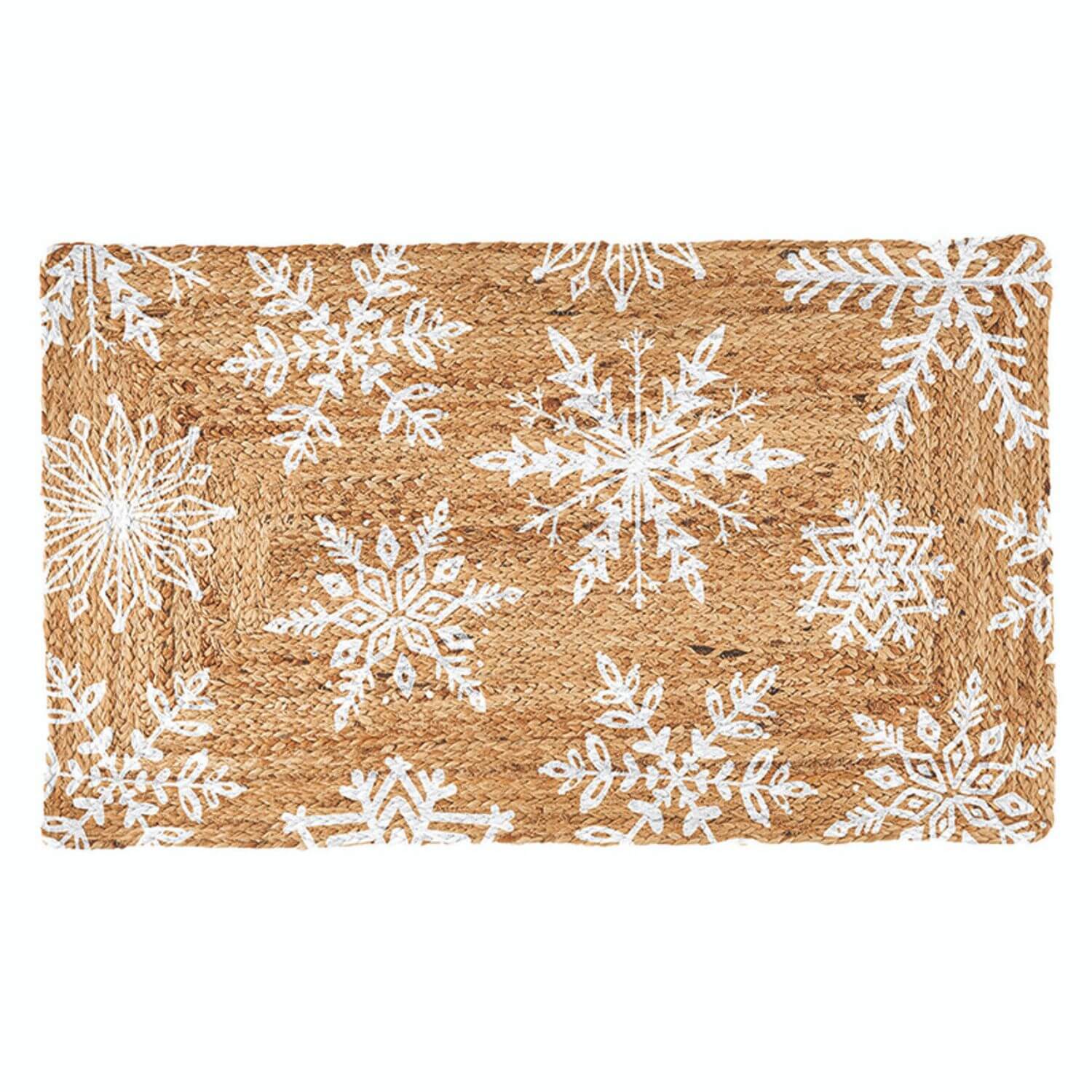 Jute Snowflakes Mat, Coastal Decor Door Mat