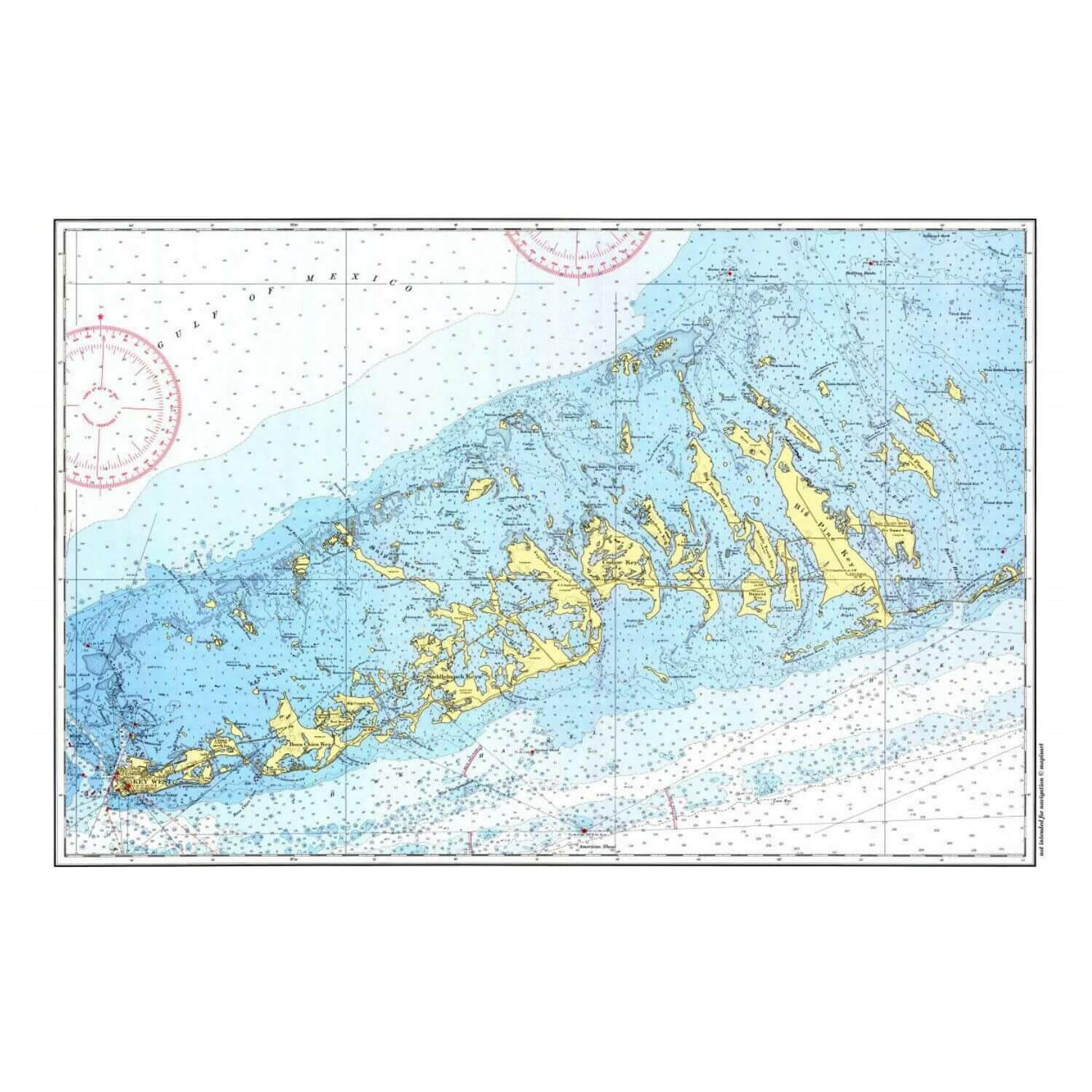 Nautical Chart Placemats, Locations in Florida – New England Trading Co