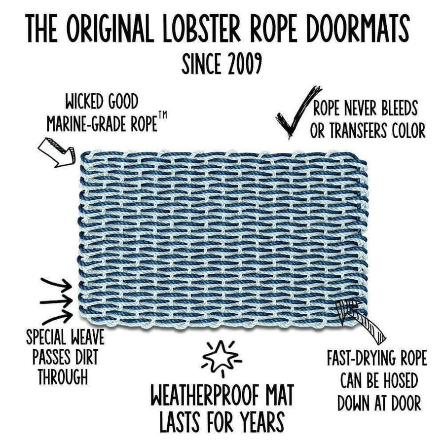 Blue, Light Tan & Light Blue Wicked Good Lobster Rope Doormat – New ...