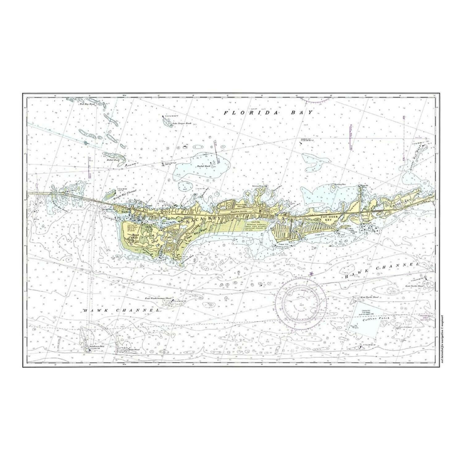 Nautical Chart Placemats, Locations in Florida – New England Trading Co