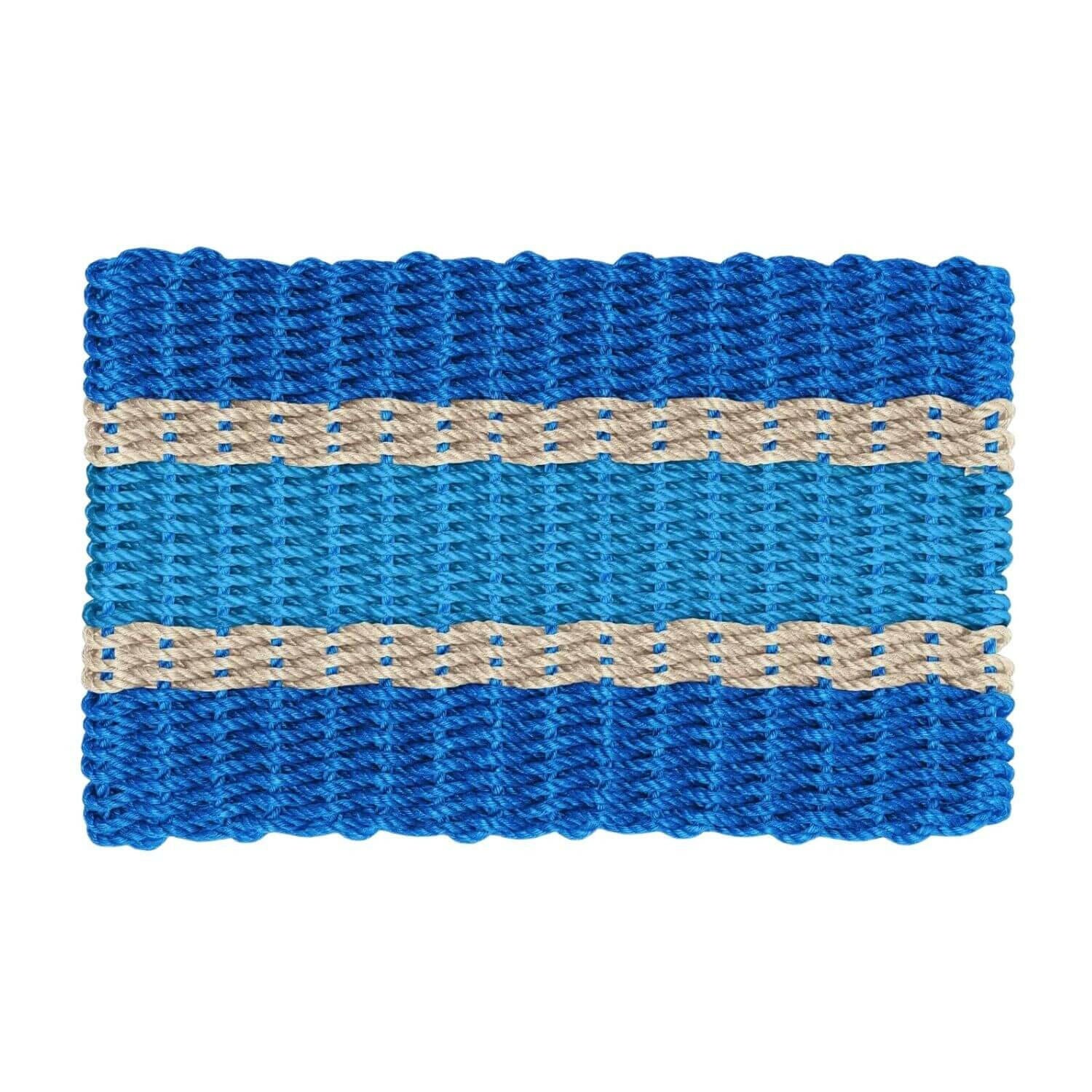 Lobster Rope Doormat | Blue & Tan Nautical Mat | New England Trading Co